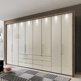 Pharao24.de Gro&szlig;er Kleiderschrank mit Faltt&uuml;ren Creme Wei&szlig;