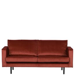 Pharao24.de Zweisitzer Sofa in Rotbraun Samt 190 cm breit