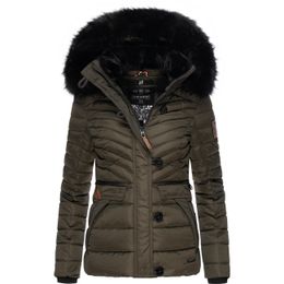 Winterjacke Navahoo "Wisteriaa", Damen, Gr. S (36), grau (anthrazit), Oberstoff: 100% Polyester. Futter: 100% Polyester. Wattierung: 100% Polyester. &Auml;rmelfutter: 100% Polyester. Kunstpelz: 90% Polyacryl, 10% Polyester, tailliert h&uuml;ftbedeckend, hoch geschlossener Ausschnitt, verstellbar Rippstrickb&uuml;ndchen mit Rei&szlig;verschluss,verstellbar, Jacken Winterjacke, Warm gef&uuml;tterte Steppjacke mit Kunstfell-K
