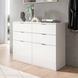 Pharao24.de Schuhkipper Schuh Klappschrank Hochglanz mit Metallgriffen