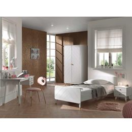 Pharao24.de Wei&szlig;es M&auml;dchenzimmer mit Schreibtisch Schrank (vierteilig)