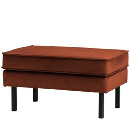 Pharao24.de Couchhocker in Rostfarben Samt Retro Style