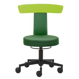 Pharao24.de Arbeitsdrehhocker in modernem Design gepolsterter R&uuml;ckenlehne