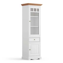 Pharao24.de Wohnzimmer Schrank Wohnzimmerschrank mit Schublade und Glast&uuml;r