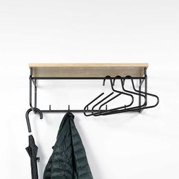 Pharao24.de Metallgarderobe mit Massivholz Hutabalge h&auml;ngend