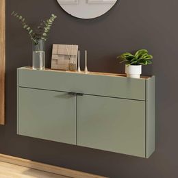 Pharao24.de Wand Sideboard modern in Graugr&uuml;n Wildeichefarben aus Spanplatte 110x57x22 cm Pharao24