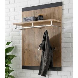 Pharao24.de Wandgarderobe in Schwarz und Kastanienfarben 80 cm breit