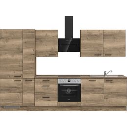 K&uuml;chenzeile Nobilia "Structura II", NEU: individuell anpassbar mit gratis Profi-Beratung", braun (k&uuml;che: braun, korpus: eiche havanna nachbildung, arbeitsplatte: eiche havanna nachbildung), B:330,3cm H:216,6cm T:60cm, Komplettk&uuml;chen-Sets, K&uuml;chenzeile, vormontiert, Breite 330 cm, Ausrichtung w&auml;hlbar, wahlw. mit E-Ger&auml;ten