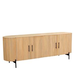Pharao24.de Sideboard Holzkommode in Mangoholz Naturfarben 4 t&uuml;rig