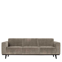 Pharao24.de Cordbezug Sofa in Graubraun Vierfu&szlig;gestell aus Holz schwarz