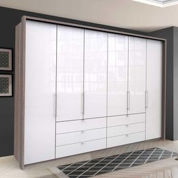 Pharao24.de XL Schlafzimmerkleiderschrank in Wei&szlig; Eiche Tr&uuml;ffelfarben