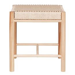 Pharao24.de Sitzhocker aus Pappel Massivholz & Papiergeflecht Skandi Design