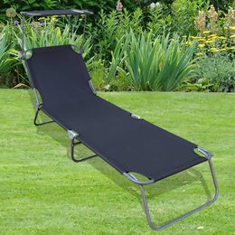 Pharao24.de Gartenliege Anthrazit mit Untergestell aus Metall 24 cm hoch