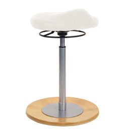 Pharao24.de Ergonomischer Hocker mit Sattelsitz Wei&szlig; Kunstleder