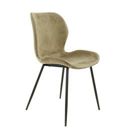 Pharao24.de Esstisch St&uuml;hle in Beige Samt 45 cm Sitzh&ouml;he (4er Set)