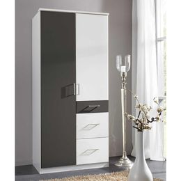 Pharao24.de Dreht&uuml;renschrank G&auml;stezimmer mit drei Schubladen modernem Design