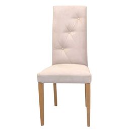Pharao24.de Esszimmer Hochlehner in Beige Kunstleder Eichefarben (2er Set)