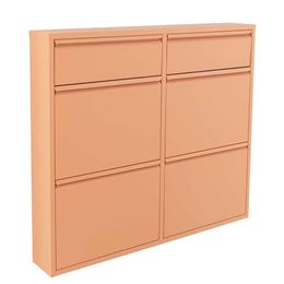 Pharao24.de H&auml;ngeschrank f&uuml;r Schuhe aus Metall Terracotta pulverbeschichtet