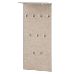 Pharao24.de Garderobenpaneel H&auml;ngegarderobe in Beige mit festen Metall Haken