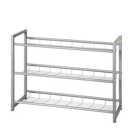 Pharao24.de Metall Schuhregal in Alufarben lackiert 80 cm breit