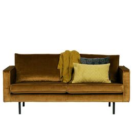 Pharao24.de Zweisitzer Sofa im Retrostil Samt in Honigfarben