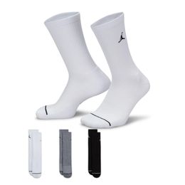 Funktionssocken Nike "U J ED CUSH POLY CREW 3PR 144", Damen, Gr. S (34/37), wei&szlig; (multi, color), Obermaterial: 96% Polyester, 3% Elasthan, 1% Nylon, Socken, f&uuml;r sportlichen Alltag, schwei&szlig;ableitende Technologie, mit Elasthan