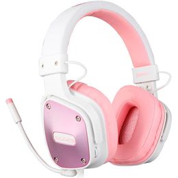 SADES Gaming-Headset "Dpower SA-722", pink, Kopfh&ouml;rer, Kompatibel mit PS4, PS5, Xbox One, Xbox Series X/S und Nintendo Switch