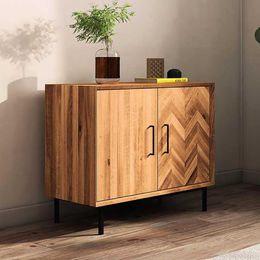 Pharao24.de Holzkommode Wildeiche massiv im Skandi Design Dreht&uuml;ren