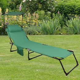 Pharao24.de Relax Gartenliege mit Untergestell aus Metall 185 cm tief