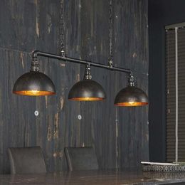 Pharao24.de Pendelleuchte in Schwarz Industriedesign