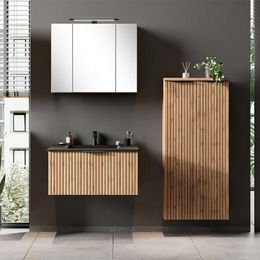 Pharao24.de Badset dreiteilig modern mit LED Beleuchtung Made in Germany (dreiteilig)