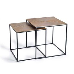 Pharao24.de Beistelltisch Couchtisch in Schwarz und Bronze (zweiteilig)