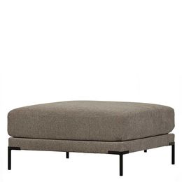 Pharao24.de Polsterhocker Taupe 100 cm breit Vierfu&szlig;gestell aus Metall