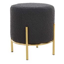 Pharao24.de Hocker Boucle Metall in Anthrazit Goldfarben