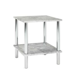 Pharao24.de Beistelltisch in Beton Grau und Chrom modern