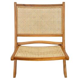 Pharao24.de Klappsessel mit Geflecht aus Rattan Landhausstil