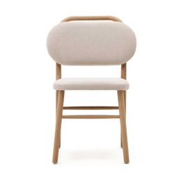 Pharao24.de Moderne Esszimmerst&uuml;hle in Beige und Eiche 48 cm Sitzh&ouml;he (2er Set)