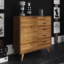Pharao24.de Holzkommode aus Wildeiche Massivholz 90 cm breit