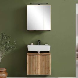 Pharao24.de Waschplatz Set mit Beleuchtung Made in Germany 60 cm breit (zweiteilig)