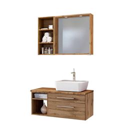 Pharao24.de Modisches Badezimmer Set im Wildeiche Dekor Made in Germany (dreiteilig)
