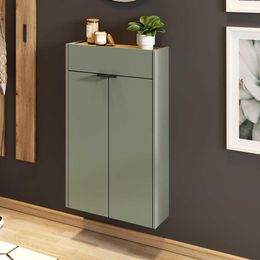 Pharao24.de Wand Dielenschrank modern in Graugr&uuml;n Wildeichefarben