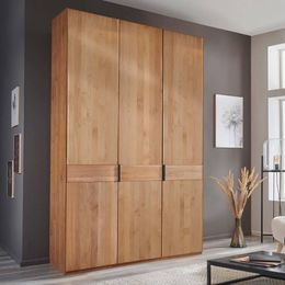 Pharao24.de Holzschrank Dreht&uuml;renschrank mit Metallgriffen und Massivholz T&uuml;ren