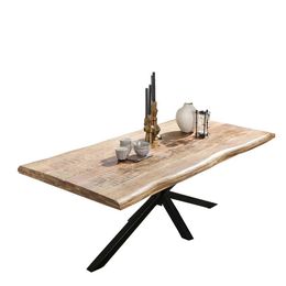 Pharao24.de Esstisch aus Mangobaum Massivholz und Eisen Loft Design