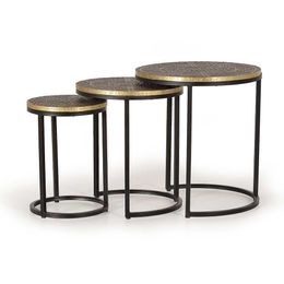 Pharao24.de Beistelltisch Beistelltisch Sofa in runder Form dreiteilig (dreiteilig)
