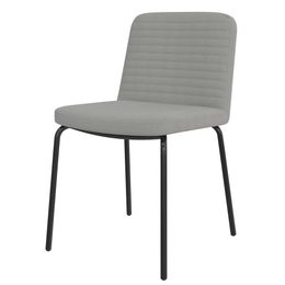Pharao24.de Stuhl Set Grau Stoff in modernem Design Gestell aus Metall (2er Set)