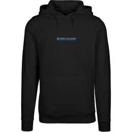 Kapuzensweatshirt MisterTee "MisterTee Born Again Hoody", Herren, Gr. M, schwarz, 65% Baumwolle, 35% Polyester, bedruckt, Sweatshirts