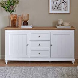 Pharao24.de Sideboard Kommode im Landhausstil mit drei Schubladen