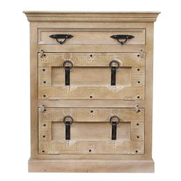 Pharao24.de Garderobenschuhschrank im Shabby Chic Stil einer Schublade & zwei Klappen
