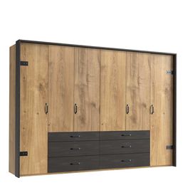 Pharao24.de Kleiderschrank mit Schubladen im Industry und Loft Stil Made in Germany