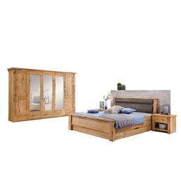 Pharao24.de Schlafzimmer Set Schlafzimmerkomplettset teilmassiv Bettkasten (vierteilig)